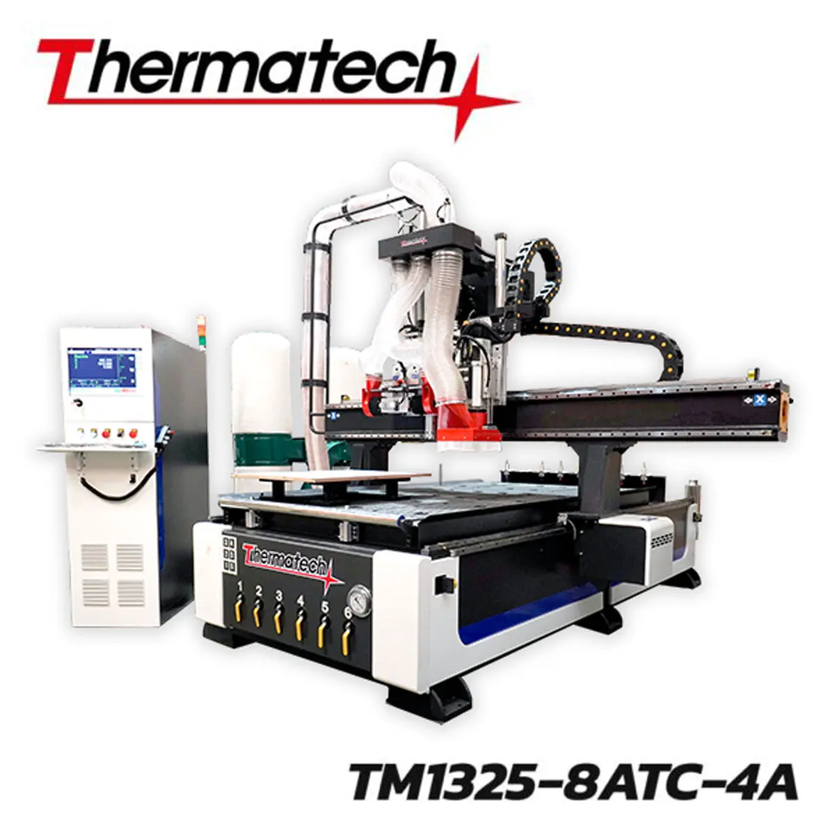 Fully 4 Axis CNC Router Thermatech Model TM-1325- 8ATC - 4A - Thermal ...